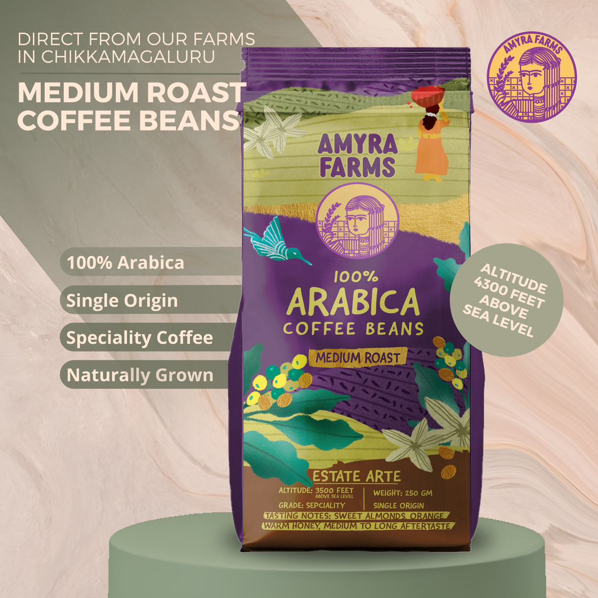 Speciality 100 % Arabica Coffee Beans | Medium Roast – Amyra Farms